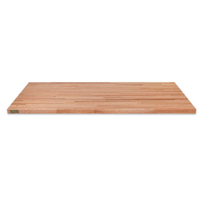 CONSDAN Oak Countertop 25'' W Solid Wood Rectangular Square Edge Table Top | Wayfair